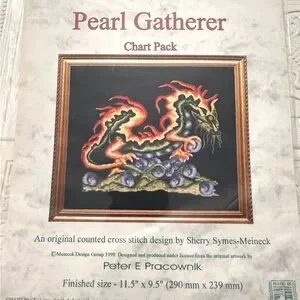 Art | Dragon Series Pearl Gatherer Cross Stitch Pattern Meineck Design ...